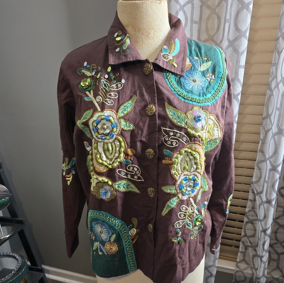 Indigo | Jackets & Coats | Indigo Moon Fun Extremely Embellished Jacket ...